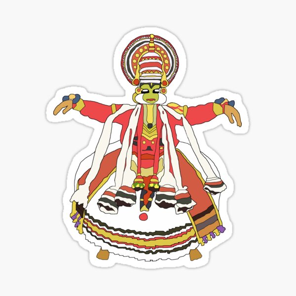"Kathakali . Indian Classical . " Sticker for Sale by kesiyajohny ...