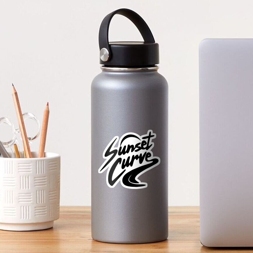 "Sunset Curve Black" Sticker by letteringolivia | Redbubble