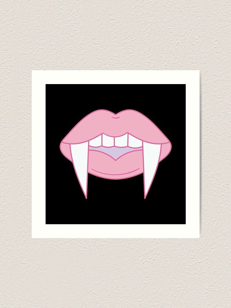 "Pink Vampire Lips" Art Print for Sale by stuff-n-stuff | Redbubble