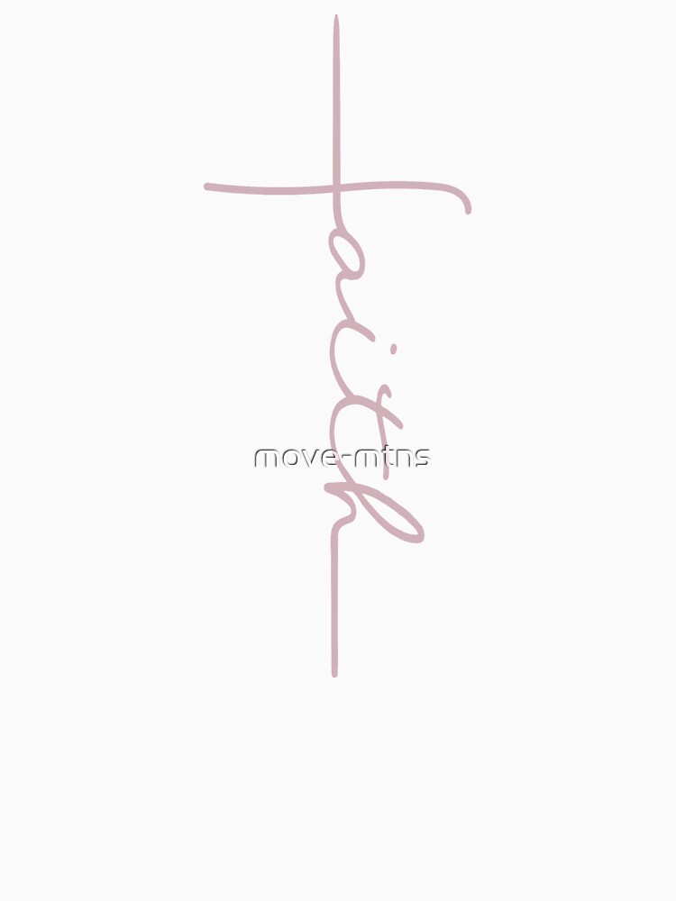 "Pink Faith Cross Cursive Christian Symbol" T-shirt for Sale by move ...
