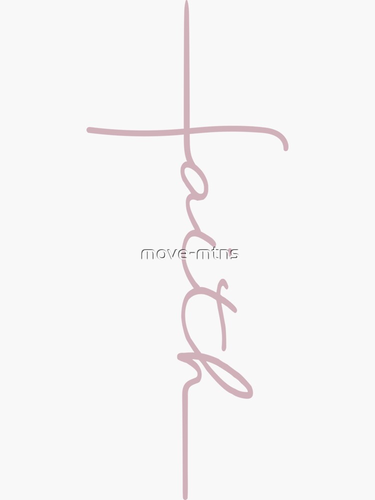 "Pink Faith Cross Cursive Christian Symbol" Sticker for Sale by move ...