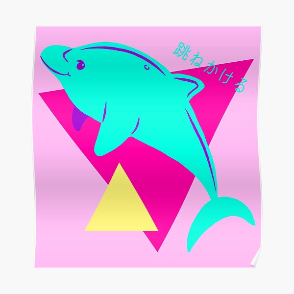 "Vaporwave Dolphin Splash" Poster by OhMyStarling | Redbubble