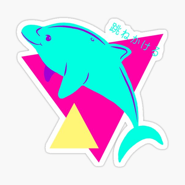 "Vaporwave Dolphin Splash" Sticker for Sale by OhMyStarling | Redbubble