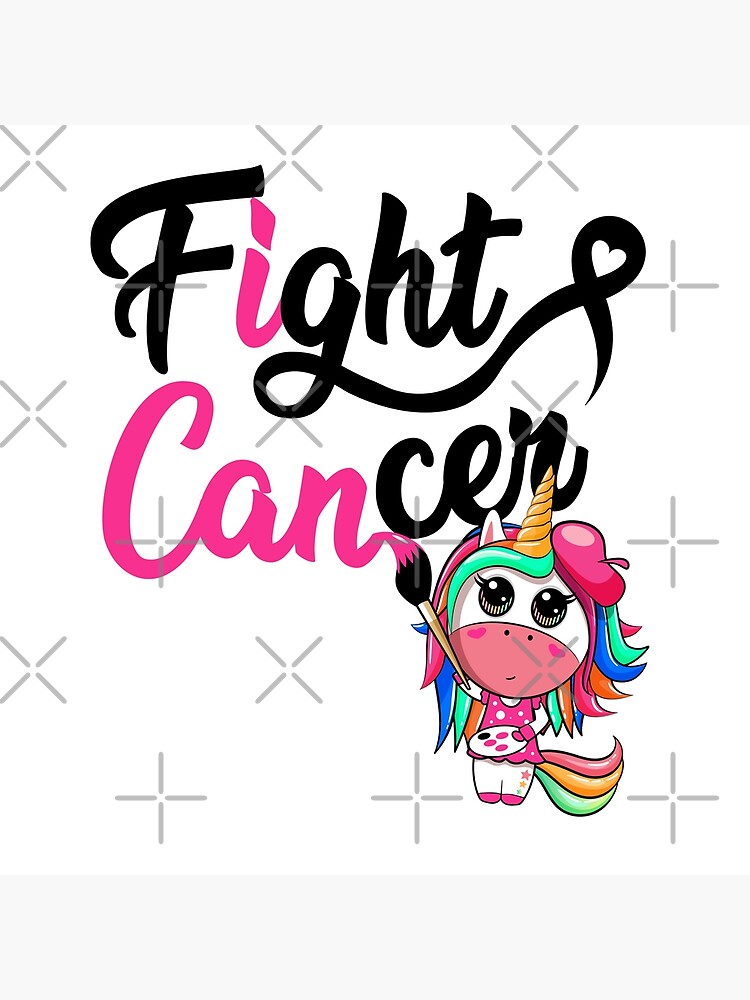 I Can Fight Cancer Pink Ribbon Unicorn Survivor Breast Cancer