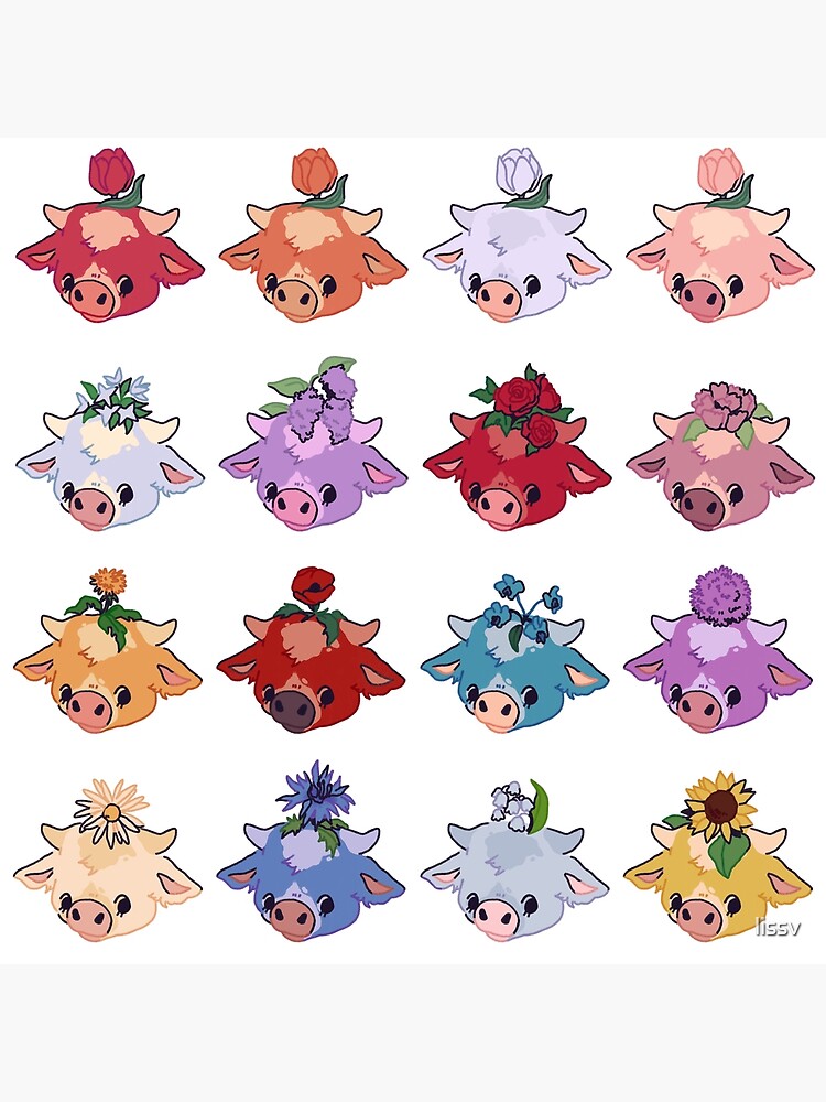 "Moobloom Minecraft Flower Cows " Poster for Sale by lissv | Redbubble