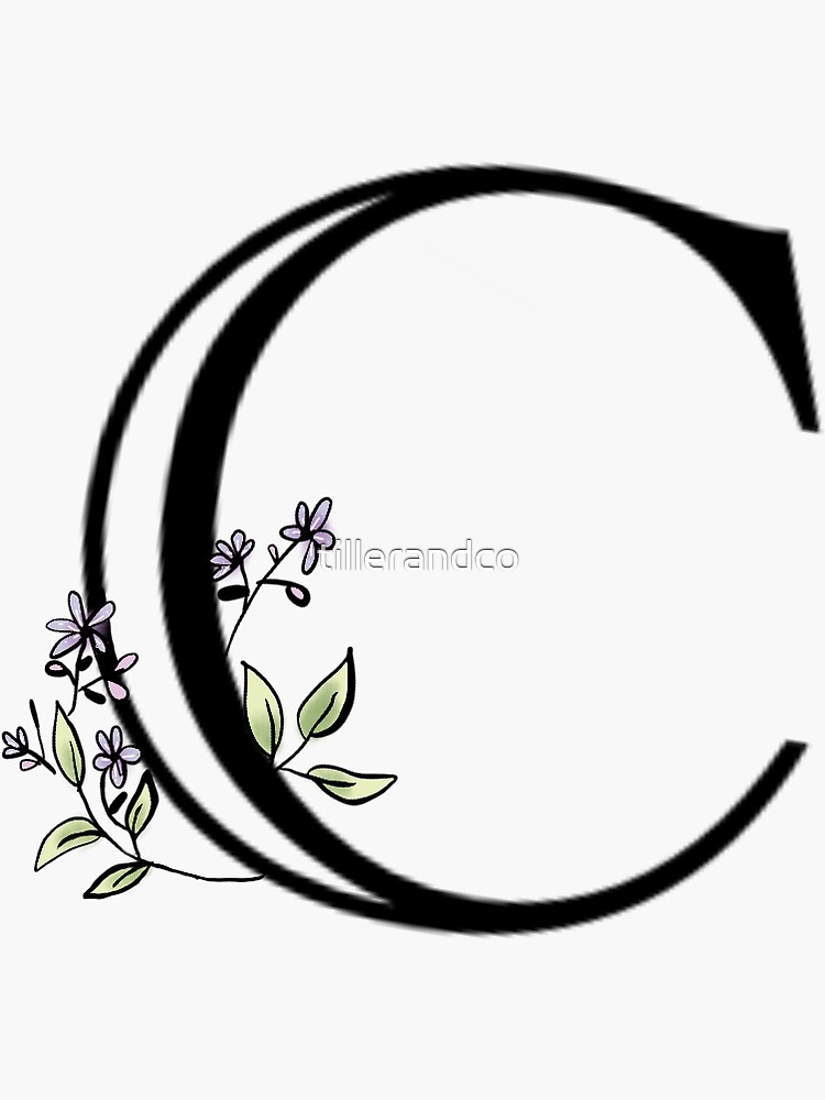 "C Botanical Letter" Sticker for Sale by tillerandco | Redbubble