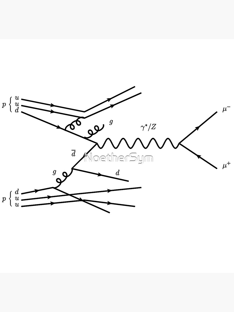 Lámina fotográfica «Diagrama de Feynman, dispersión de protones» de ...