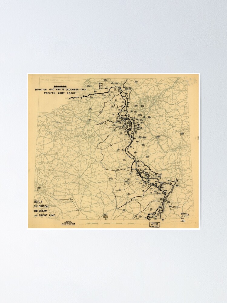 "December 12 1944 World War II HQ Twelfth Army Group situation map ...