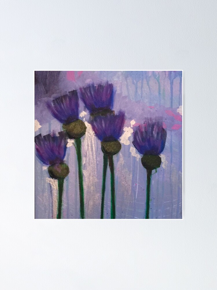 "Contemporary Thistle Painting" Poster by Melindabythesea | Redbubble