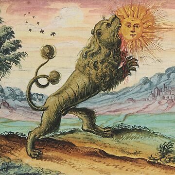 "The Lion Eating The Sun Antique Alchemy Illustration" Canvas Print for ...