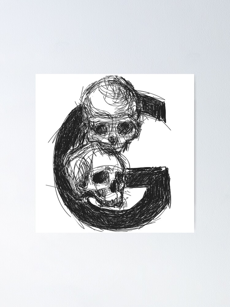 "Skull Letter G" Poster for Sale by BoriZ999 | Redbubble