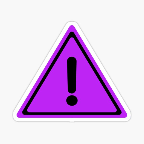"Purple General Warning Sign - black background" Sticker for Sale by ...