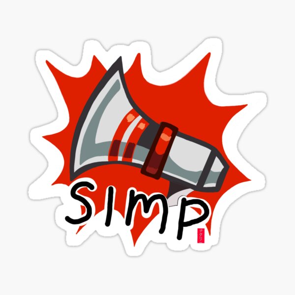 "Simp report button" Sticker for Sale by TakasaStudios | Redbubble