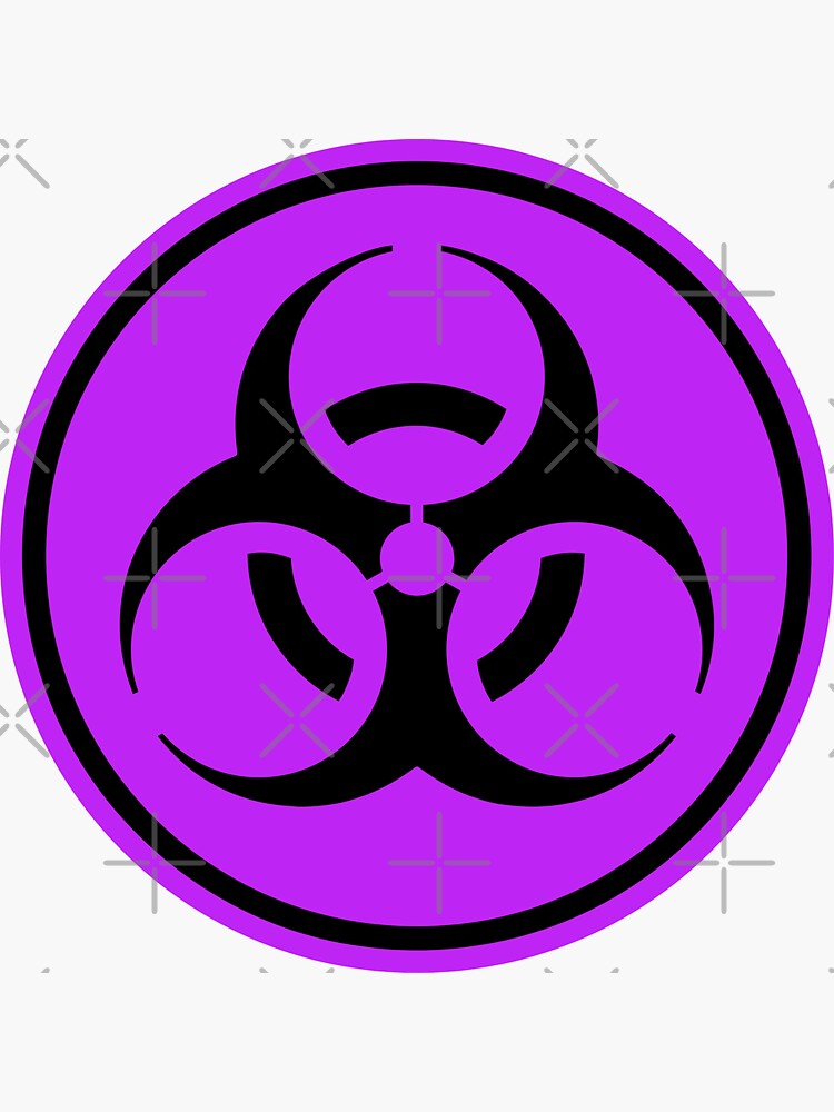 "Purple Biohazard Sign" Sticker for Sale by LeenDesign | Redbubble