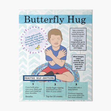 "Butterfly Hug Poster- Coping skills " Art Board Print by sallysafadi ...