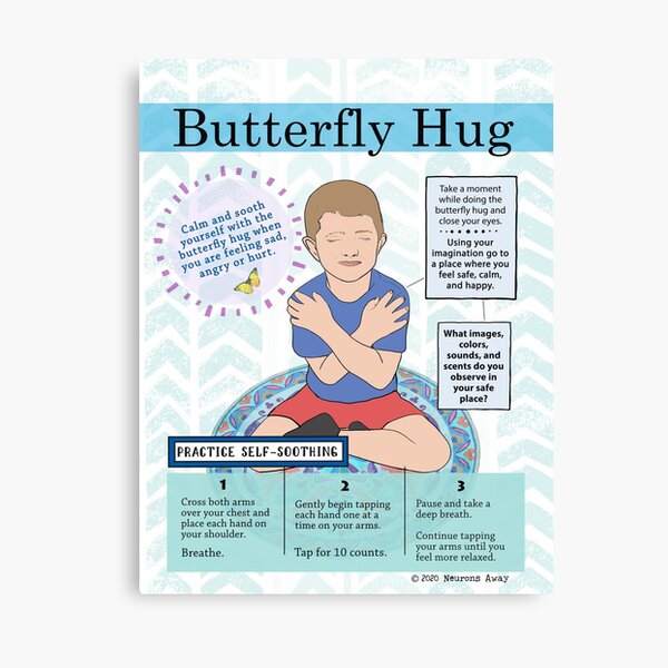 "Butterfly Hug Poster- Coping skills " Canvas Print for Sale by ...