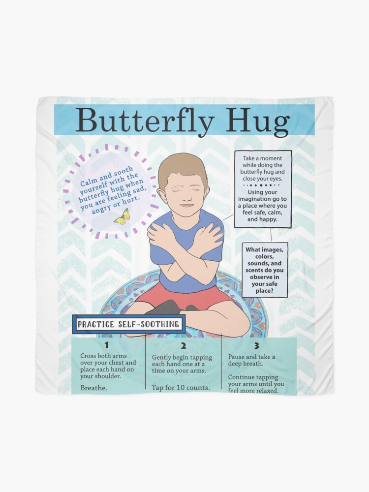 "Butterfly Hug Poster- Coping skills " Scarf for Sale by sallysafadi ...