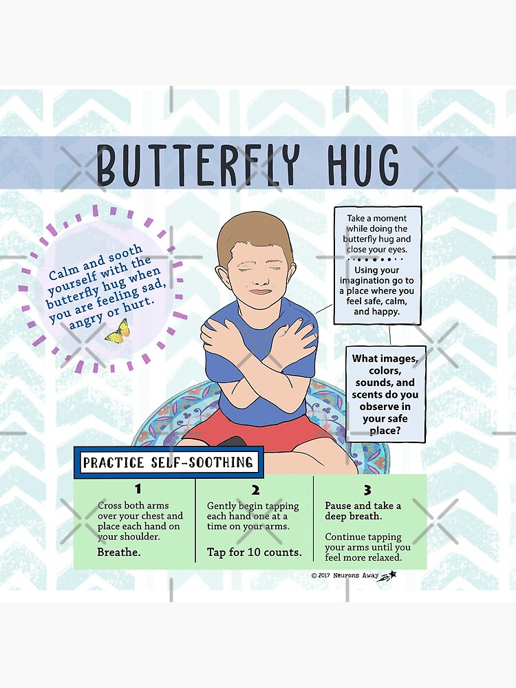 "Butterfly Hug Poster- Coping skills " Throw Pillow for Sale by ...