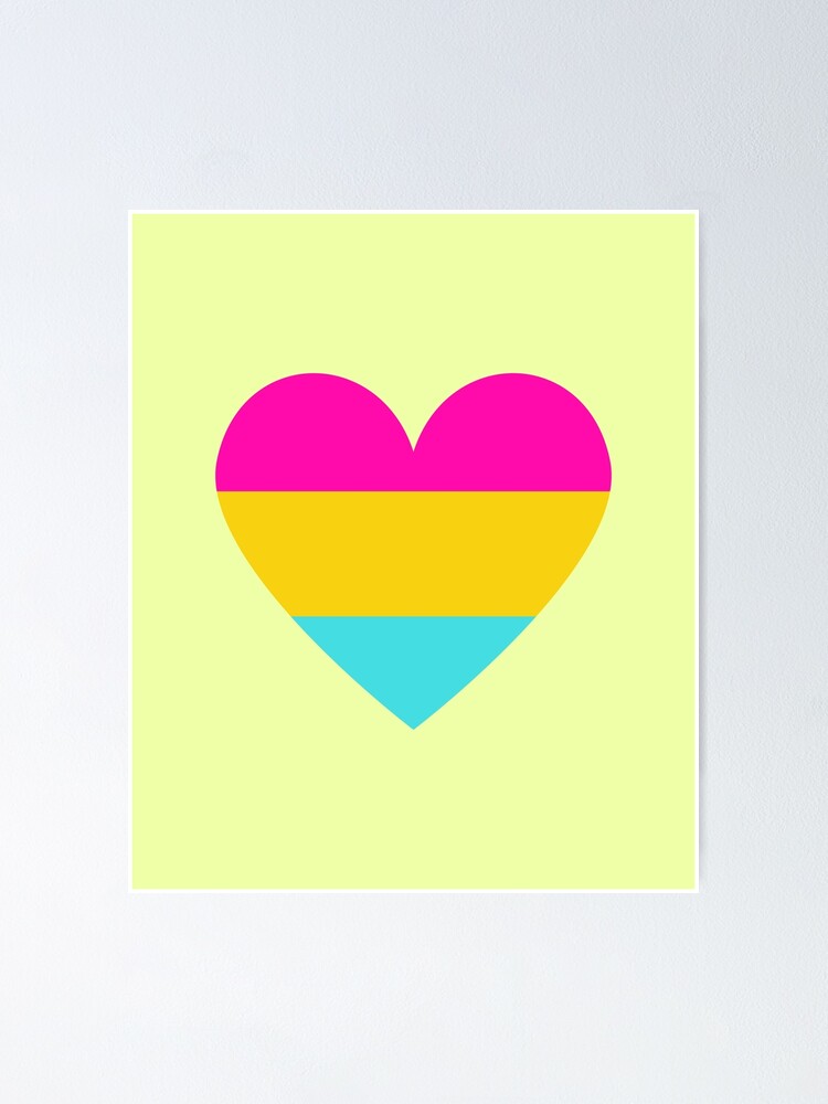 Póster «colores De La Bandera Pansexual En Forma De Corazón Mes Del
