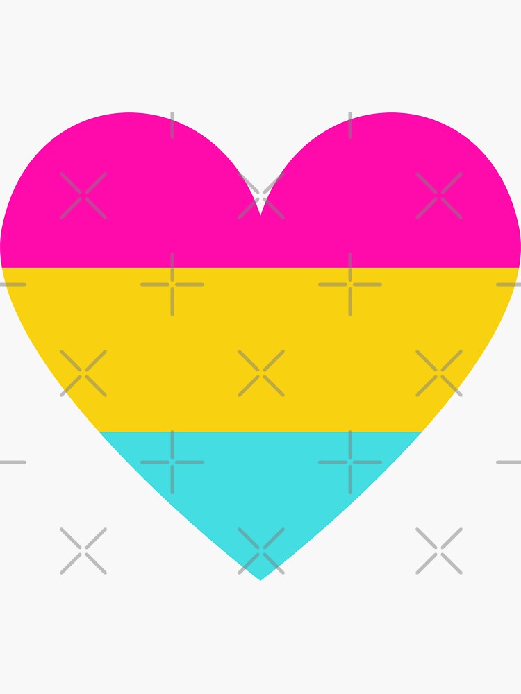 Pegatina «colores De La Bandera Pansexual En Forma De Corazón Mes Del