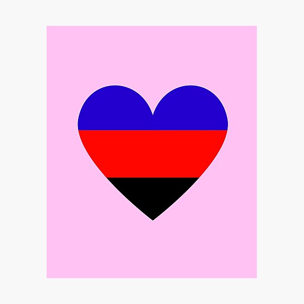 Lámina fotográfica «Colores de la bandera de poliamor en forma de ...