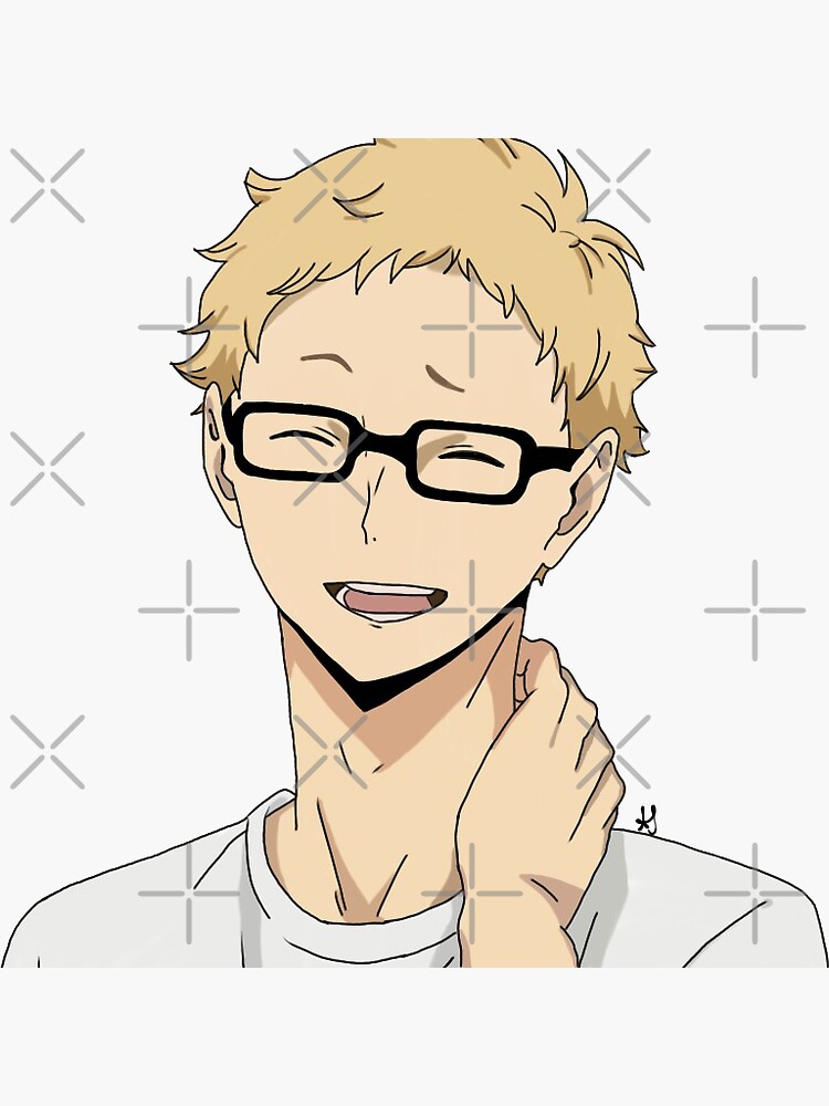 "Kei Tsukishima smiling" Sticker for Sale by Amandapanda07 | Redbubble