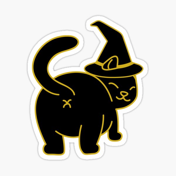 "Funny Black Cat" Sticker for Sale by AliCaliDesigns | Redbubble