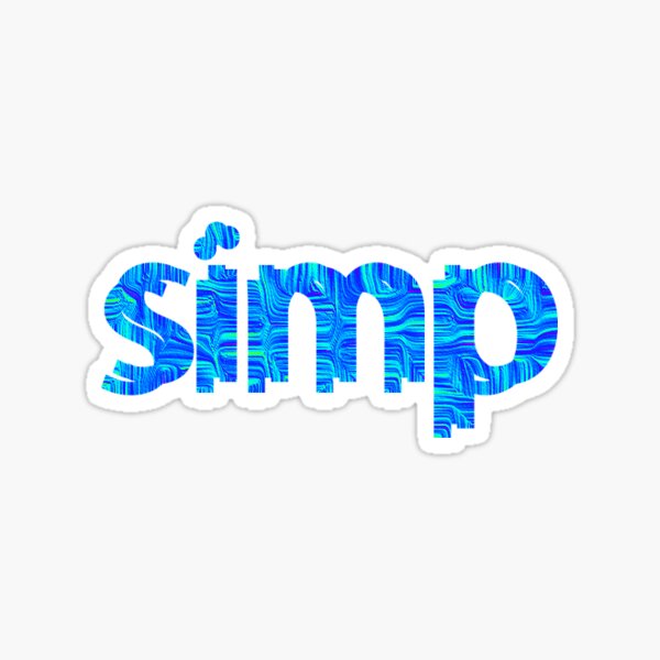 "simp" Sticker by RamenBoiii | Redbubble