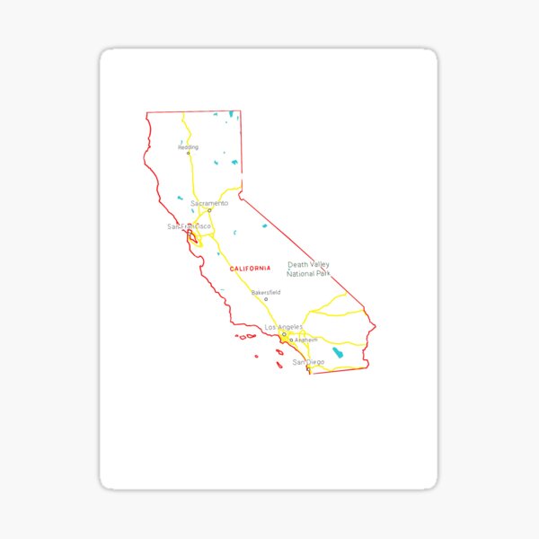 "California Map" Sticker for Sale by emilylynn1621 | Redbubble