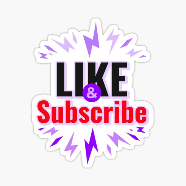 "Like and subscribe" Sticker for Sale by Dsavings | Redbubble