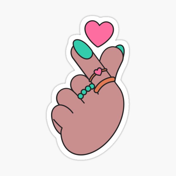 "Finger Heart" Sticker by nhilkin | Redbubble