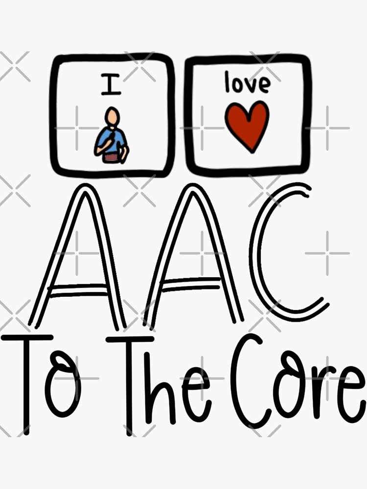 "i love aac" Sticker for Sale by gillianemily | Redbubble