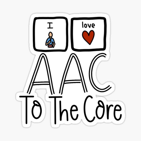 "i love aac" Sticker for Sale by gillianemily | Redbubble