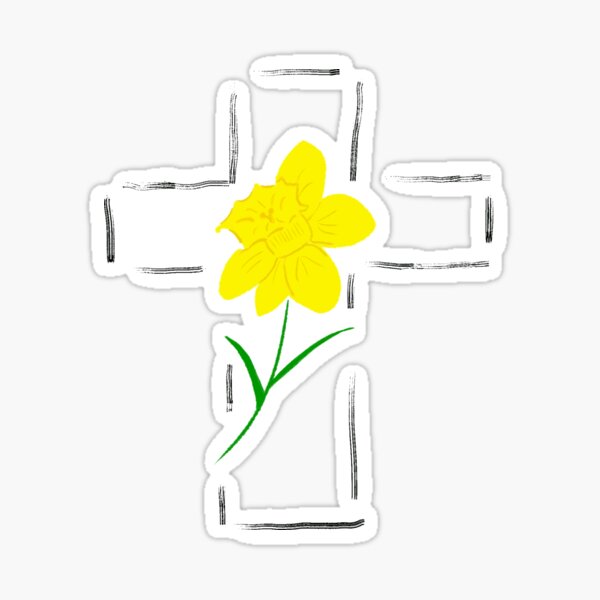 "Daffodil Cross" Sticker by F-ranny | Redbubble