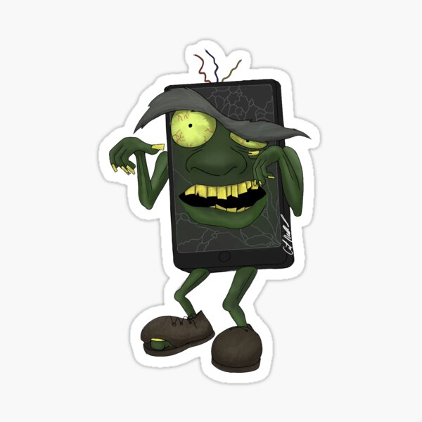 "Igor the Phone Zombie" Sticker for Sale by 9LivesArt | Redbubble