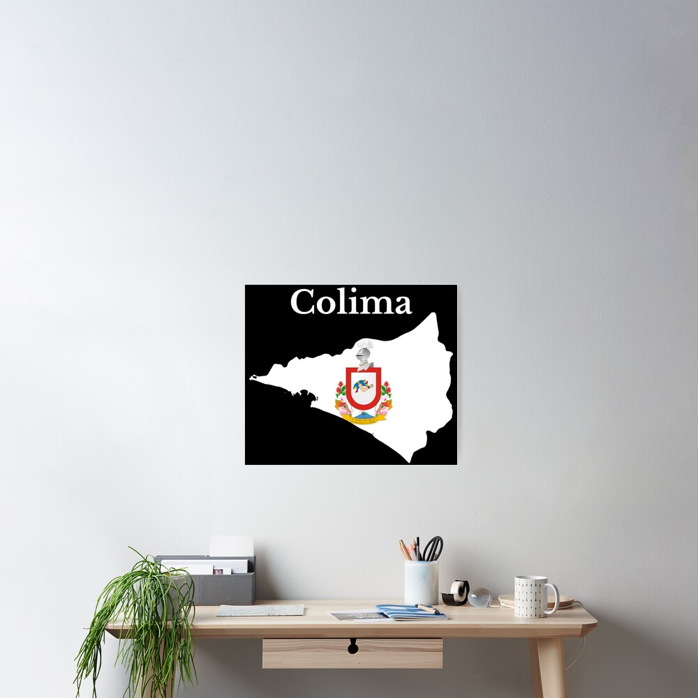 Póster «Bandera del mapa del estado de Colima, México» de marosharaf ...