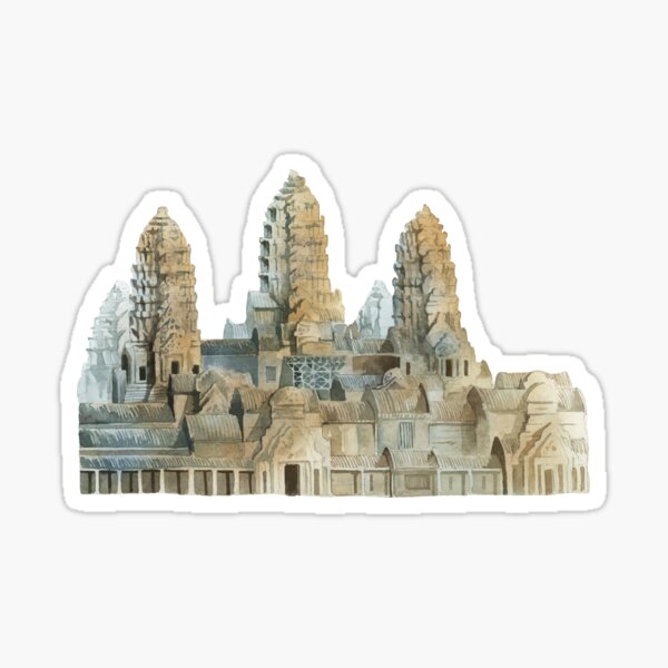 "Angkor Wat Temple " Sticker by kungegraphic | Redbubble