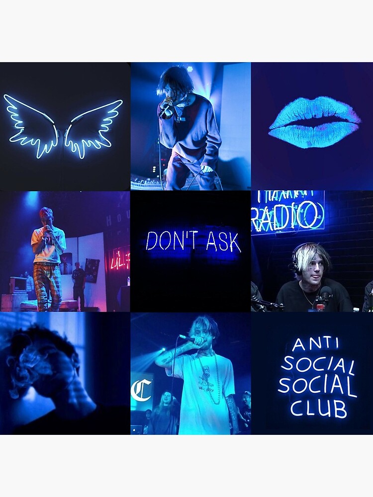 "Lil Peep blue collage " Poster for Sale by LexiNicole444 | Redbubble