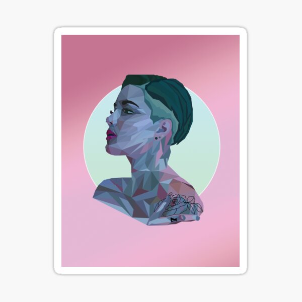 "Low Poly Halsey" Sticker for Sale by brvvke | Redbubble