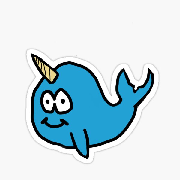 "Gnarwhale " Sticker by maddockjr | Redbubble