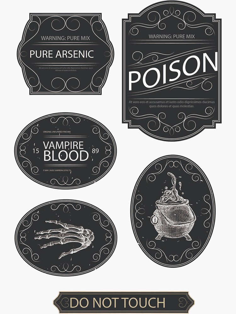 "Halloween Potion Bottle Labels Sticker Pack (Separated) - Witches ...