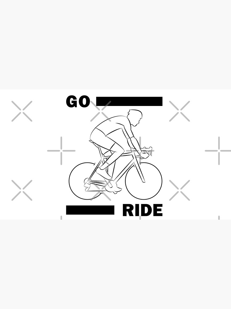 "Go Ride Text Bar Cyclist Line Art Logo" Poster by RabeDesigns | Redbubble