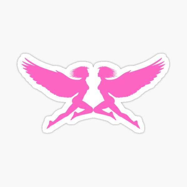 "Pink Love Angel Pink Wings Cute Girls" Sticker for Sale by ...
