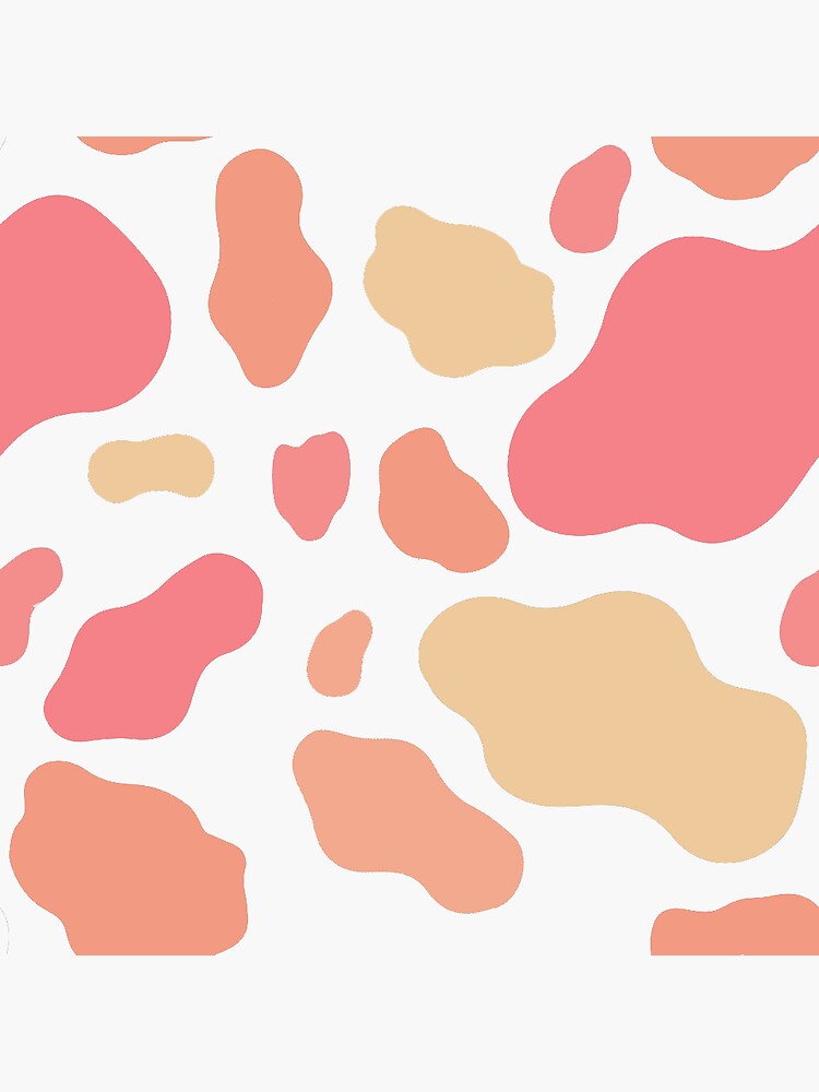 "Cow Print Peachy" Sticker for Sale by doodlebydev | Redbubble