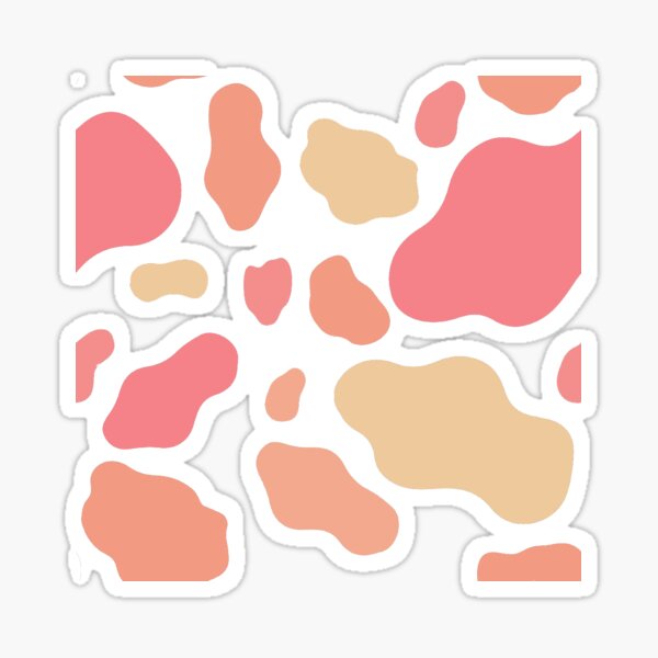 "Cow Print Peachy" Sticker for Sale by doodlebydev | Redbubble
