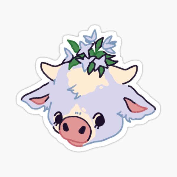 "Azure Bluet Moobloom Minecraft Flower Cow" Sticker for Sale by lissv ...