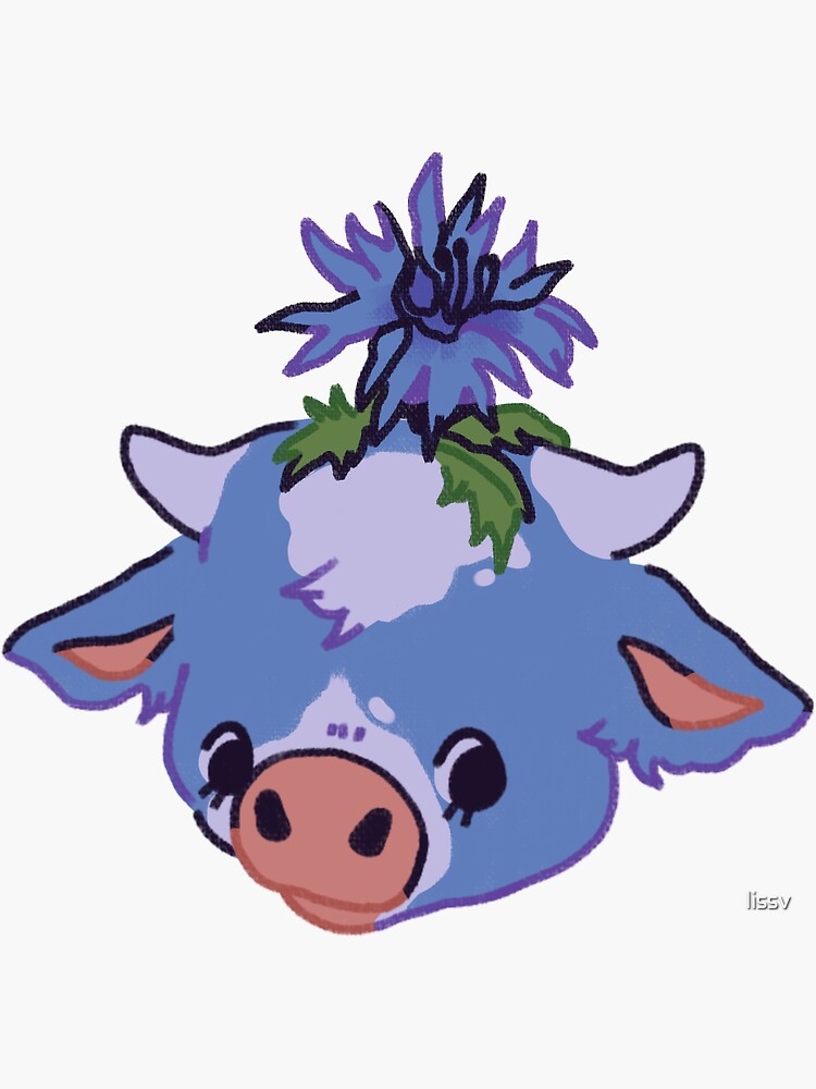 "Cornflower Moobloom Minecraft Flower Cow" Sticker for Sale by lissv ...
