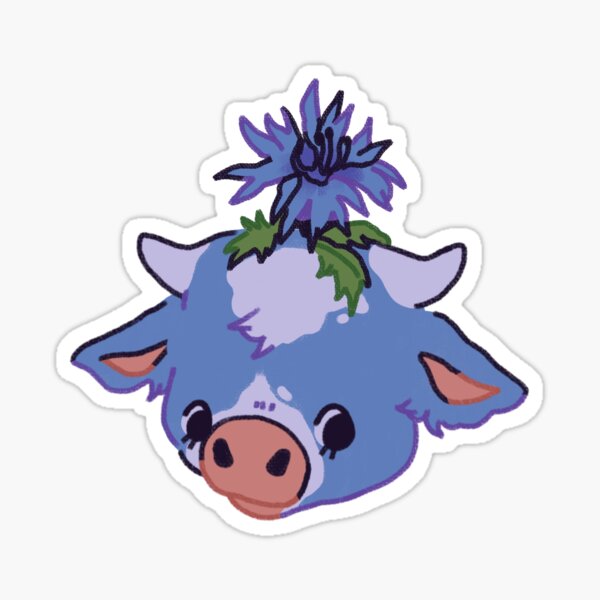 "Cornflower Moobloom Minecraft Flower Cow" Sticker for Sale by lissv ...