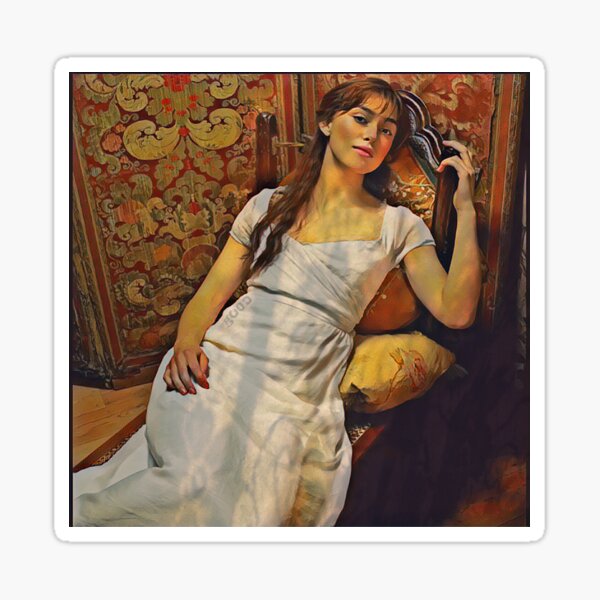"Elizabeth Bennet Yellow Tint Portrait " Sticker for Sale by gO0O ...