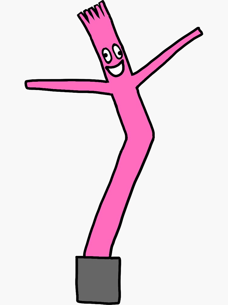 "pink wavy wacky inflatable tube man" Sticker by akeown | Redbubble